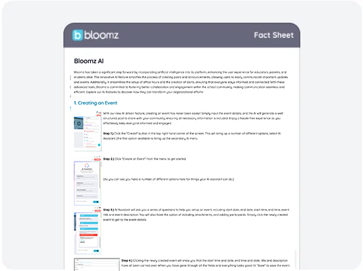 Bloomz Fact Sheets