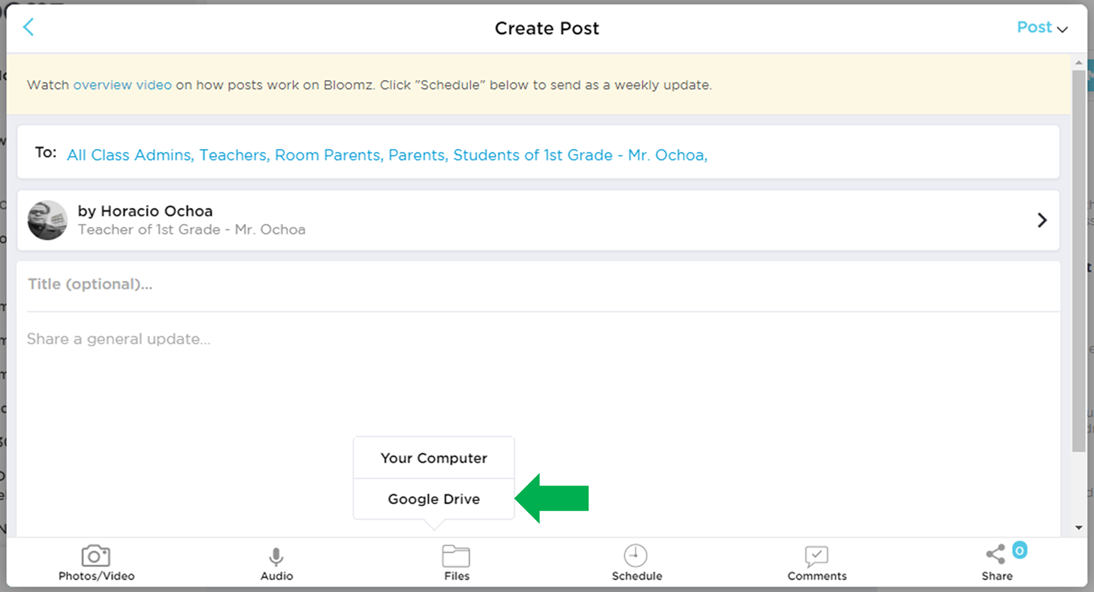 Connect Bloomz with Google Classroom