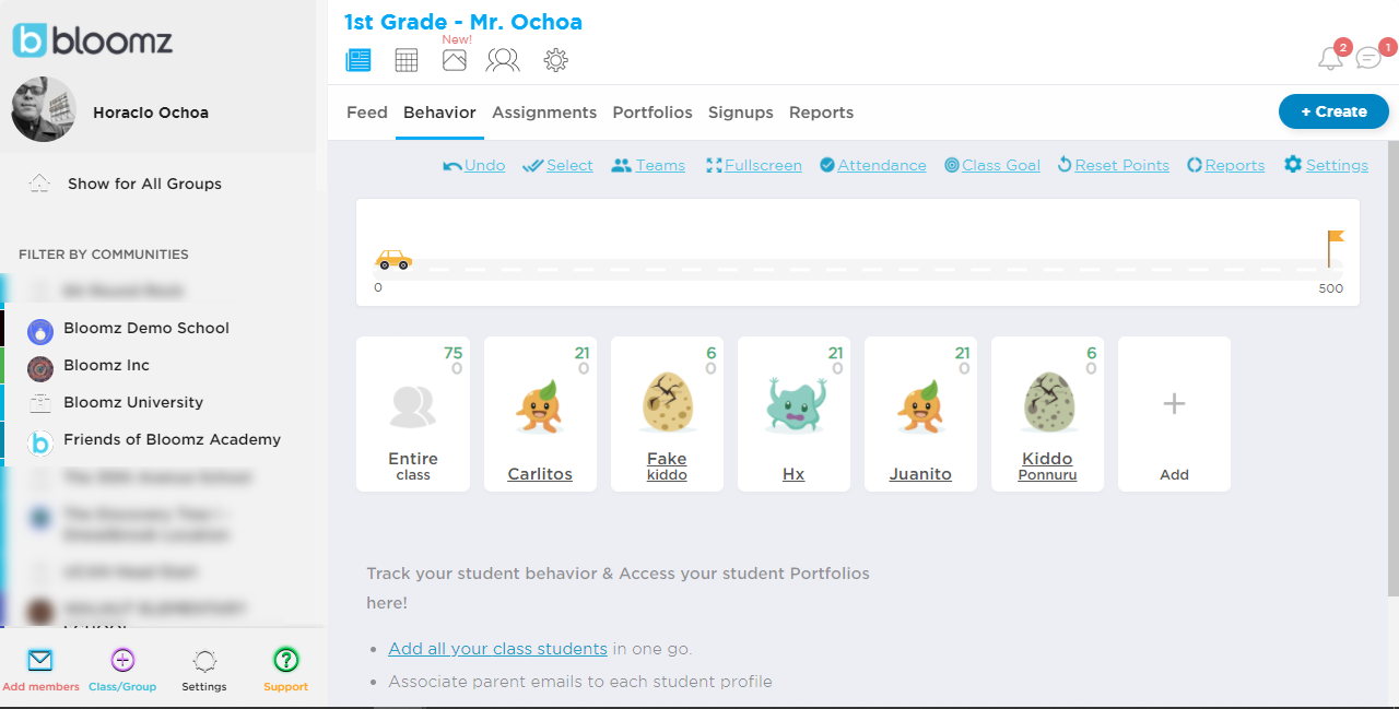 New Look on the Bloomz Web App!